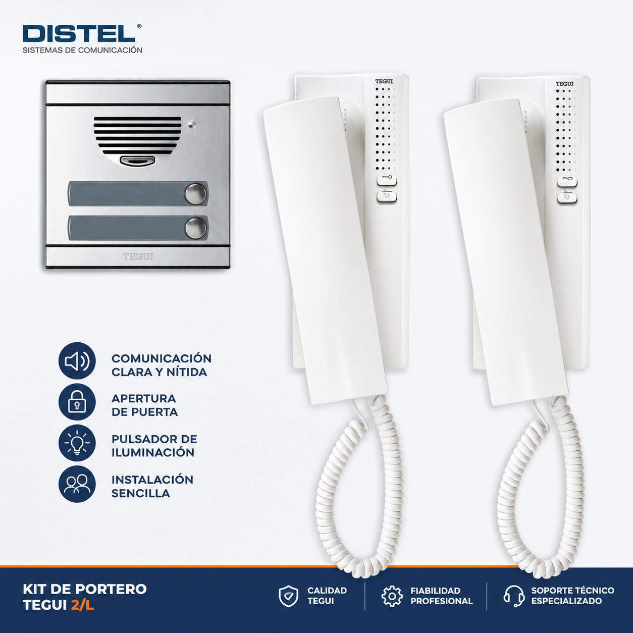 Kit Audio Tegui 375012 – Placa y 2 Teléfonos Serie 7 | Sistema 4+N ...